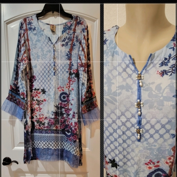 Decor Fashion | Dresses | Cherry Blossoms Bead Tunic Dress | Poshmark